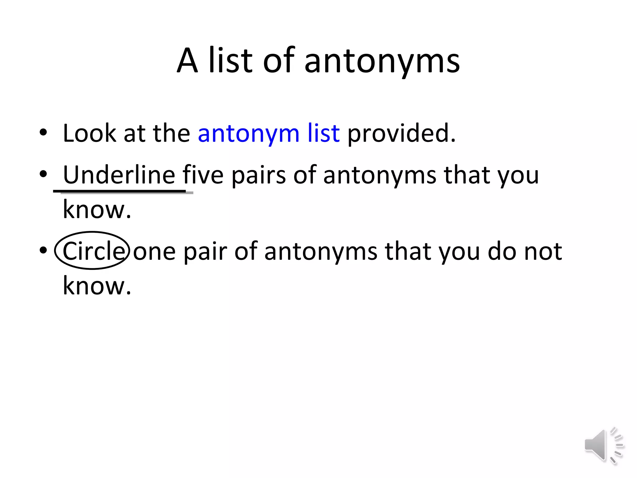 Synonyms and Antonyms | PPT