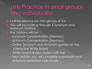 Synonyms and Antonyms | PPTX