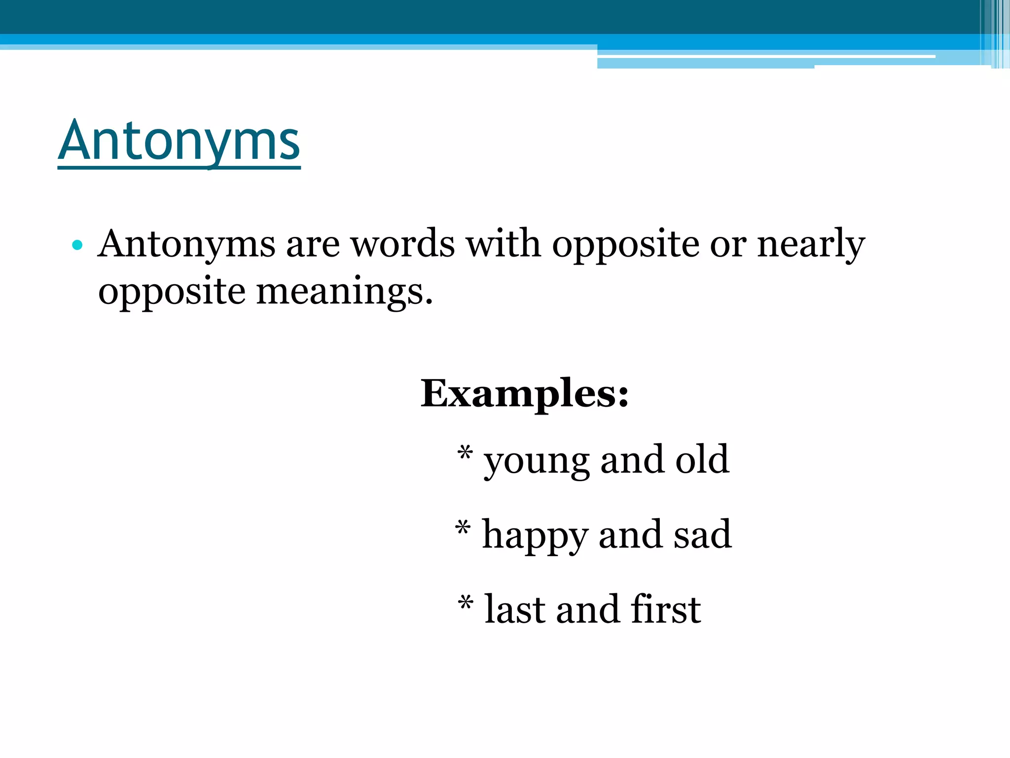 Synonyms and antonyms | PPT