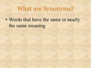 Synonyms and antonyms | PPT