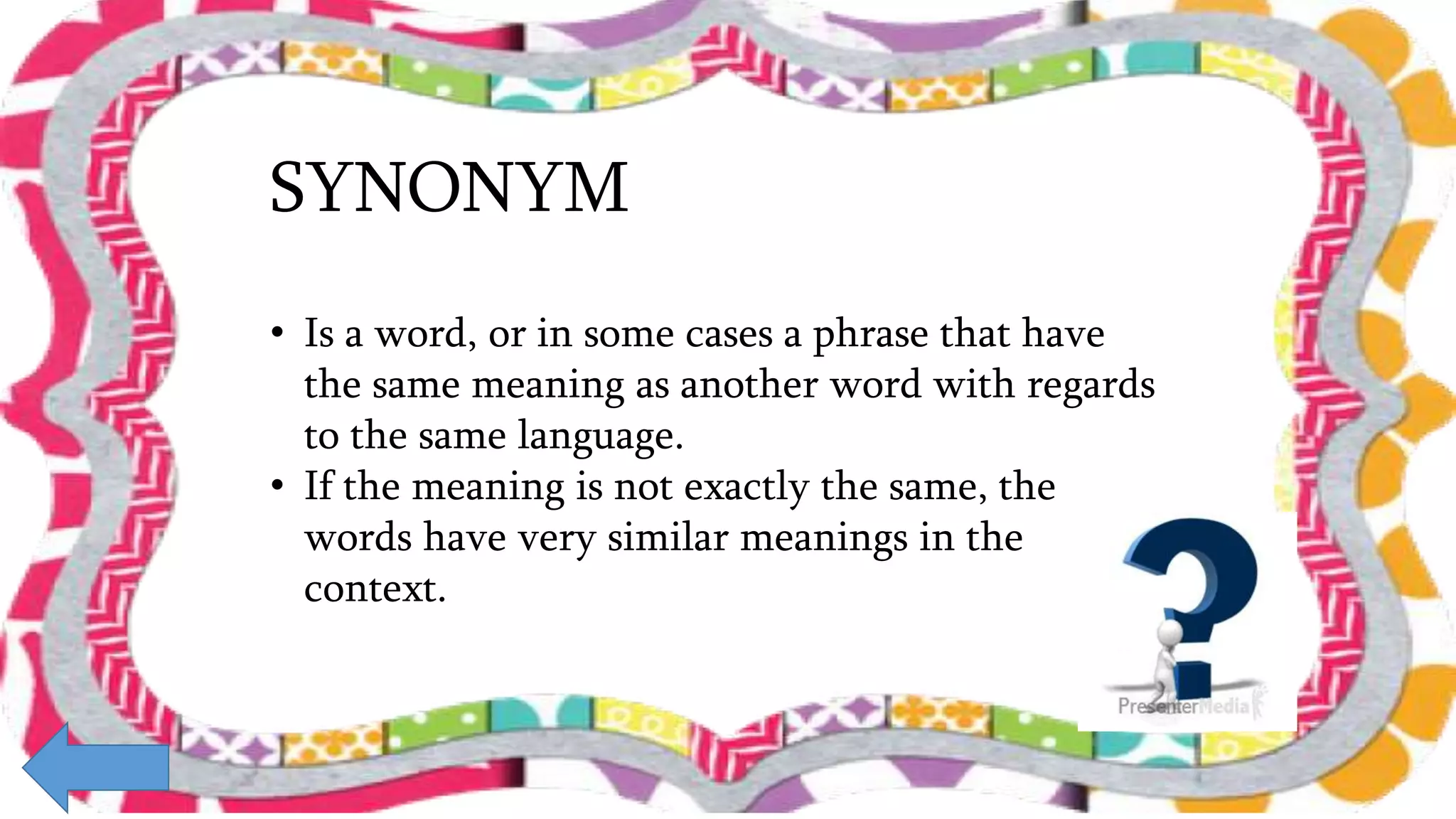 Synonyms and Antonyms | PPTX