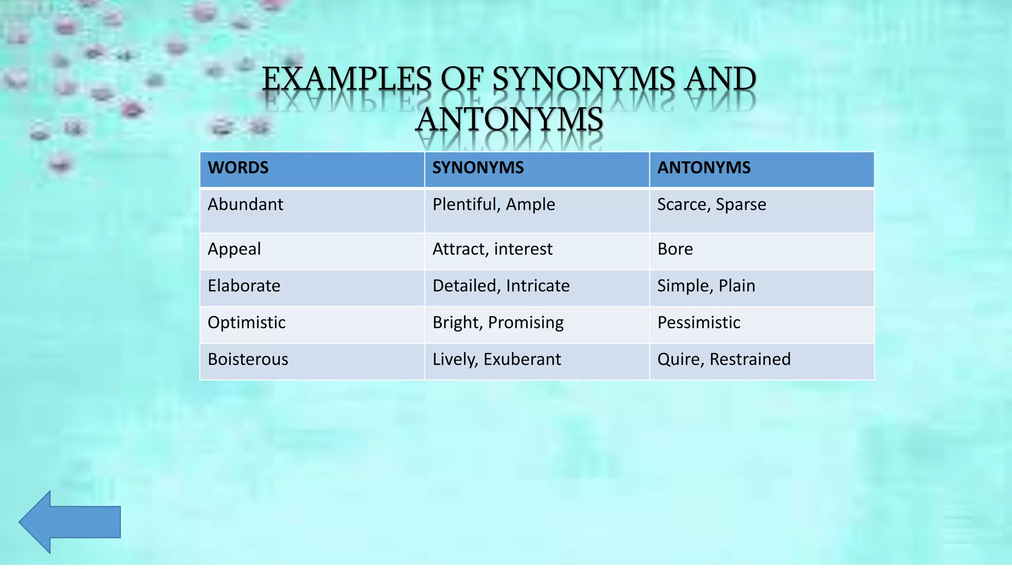 Synonyms and Antonyms | PPTX