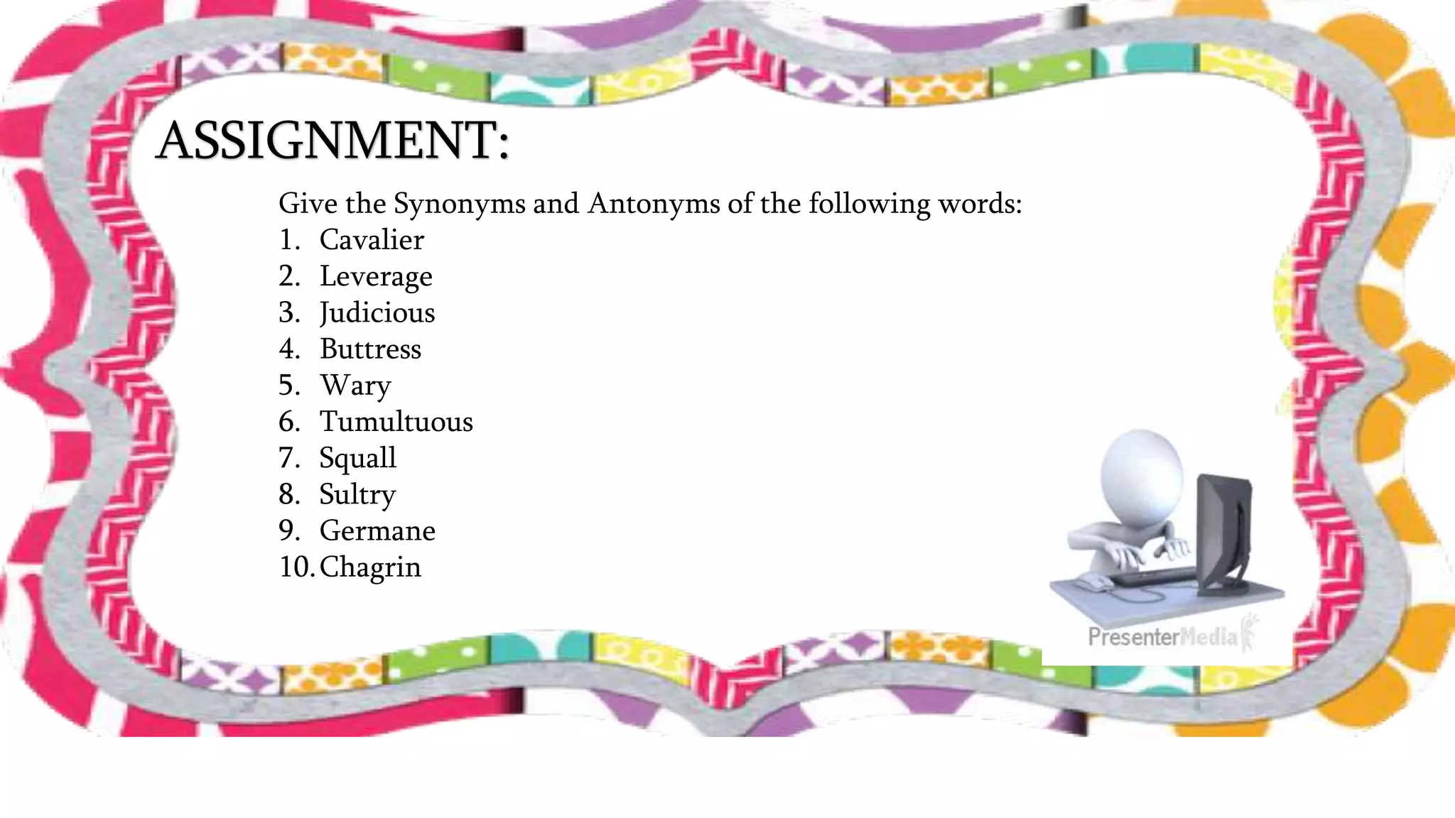 Synonyms and Antonyms | PPTX