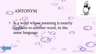 Synonyms and Antonyms | PPTX