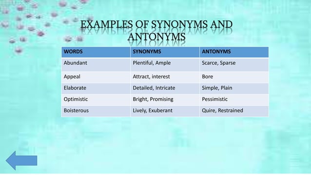 Synonyms and Antonyms | PPTX