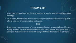 Synonyms and Antonyms.pptx | Dogs | Pets
