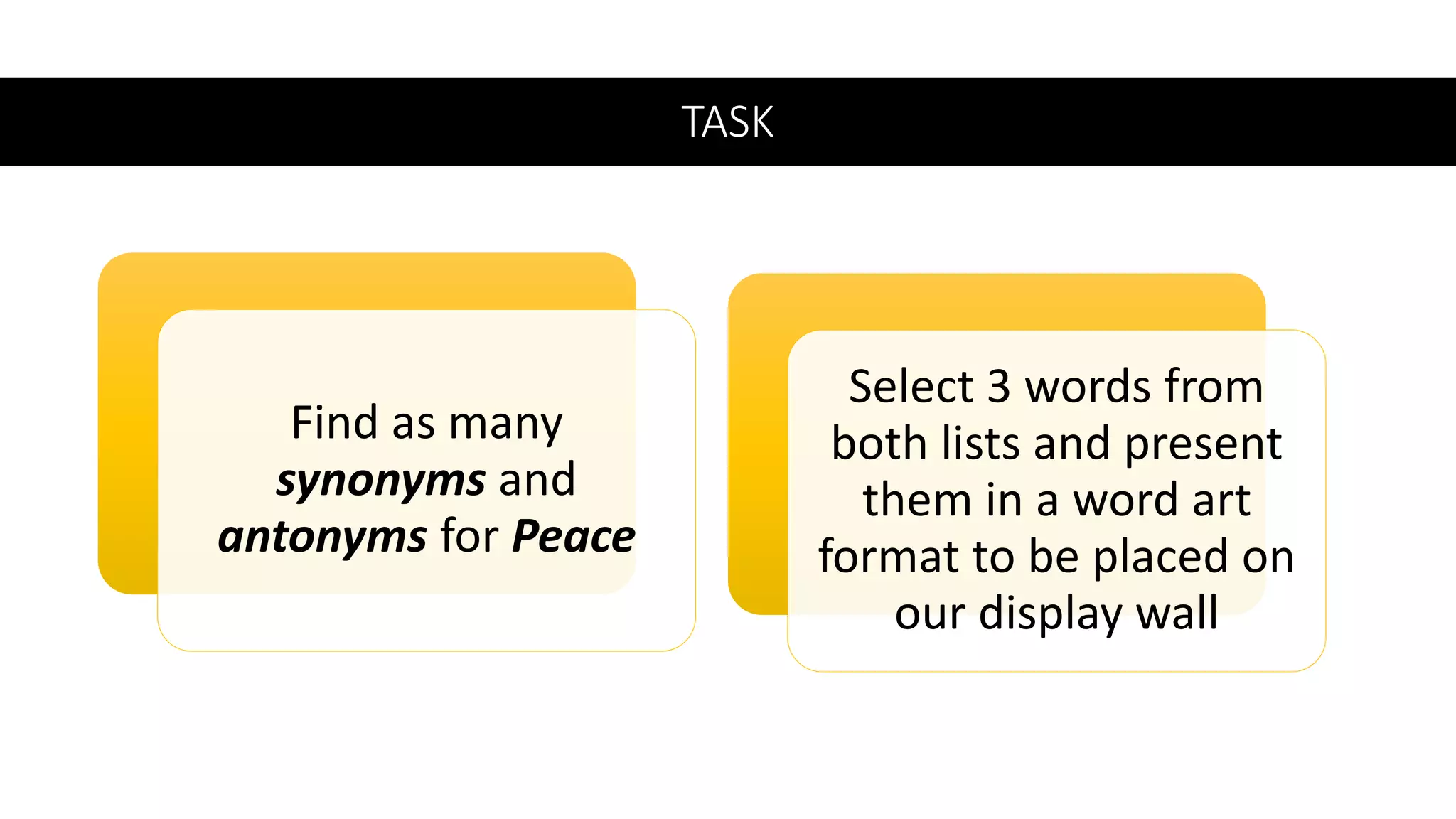 Synonyms and antonyms for peace | PPTX