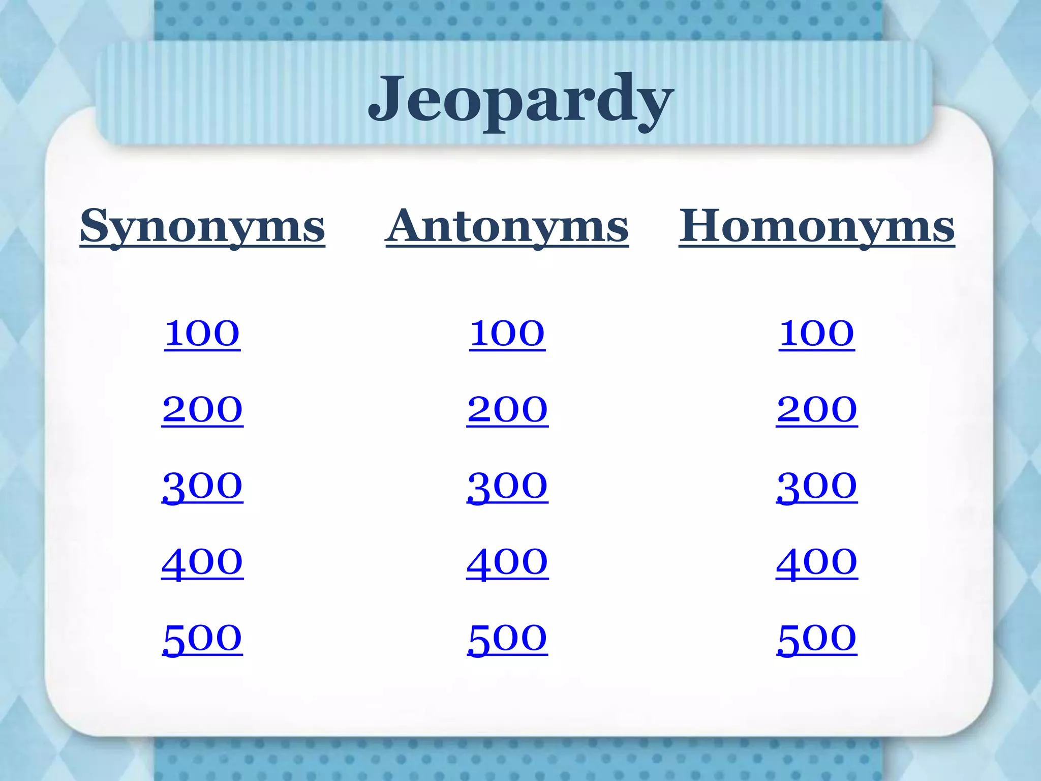 Synonyms, antonyms, homonyms | PPTX