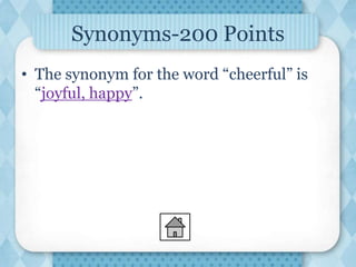 Synonyms, antonyms, homonyms | PPTX