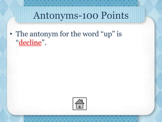 Synonyms, antonyms, homonyms | PPTX