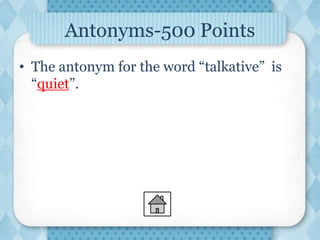 Synonyms, antonyms, homonyms | PPTX