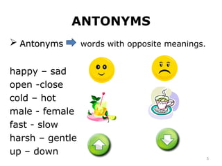 Synonyms, antonyms, idiomatic expressions | PPT