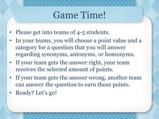Synonyms, antonyms powerpoint | PPTX
