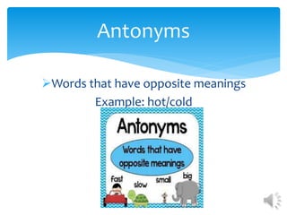 Synonyms & antonyms wagner | PPTX