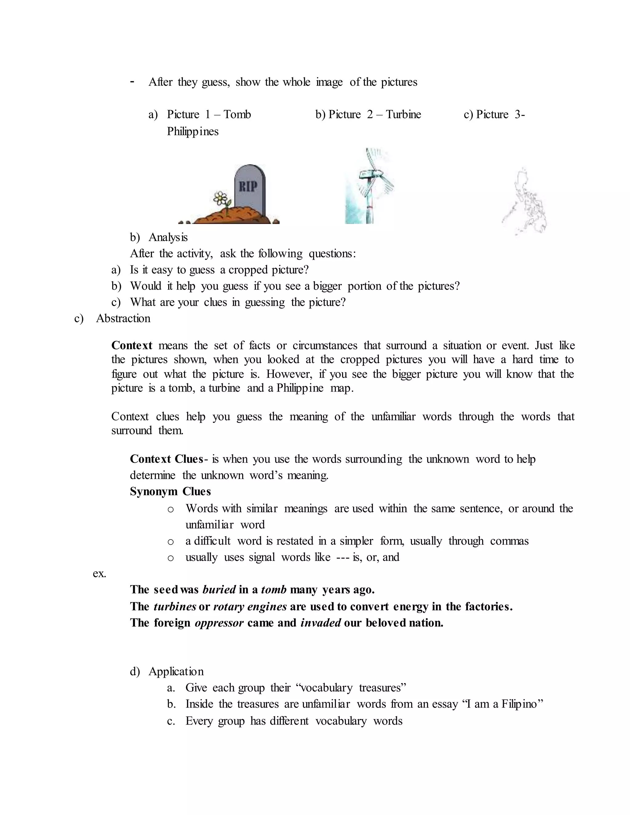 Synonyms clues lesson plan | DOCX