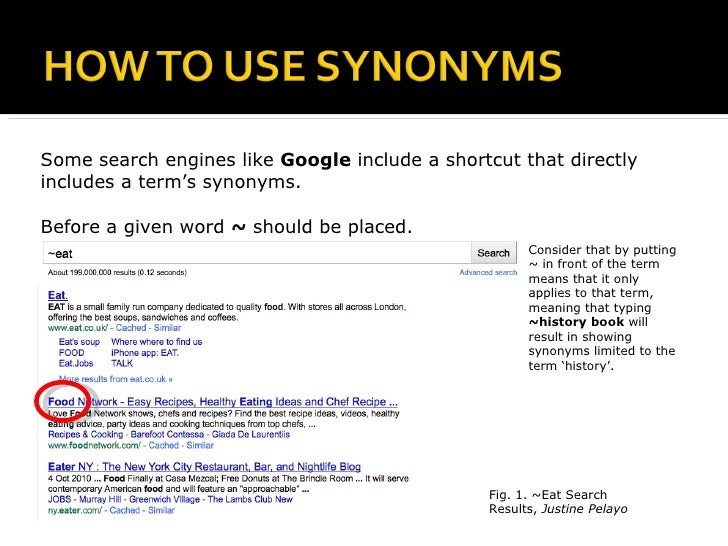 Synonyms presentation