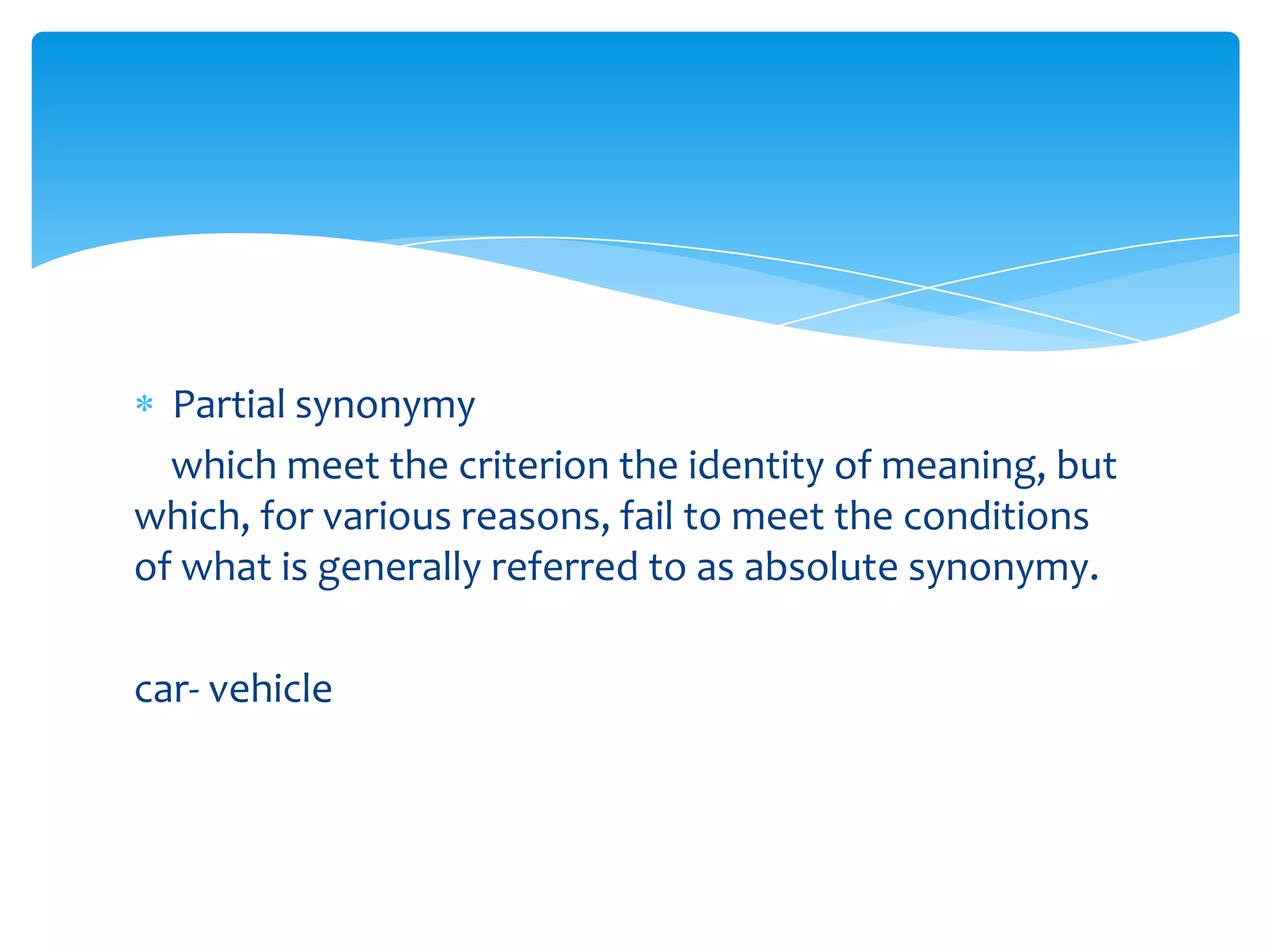 Synonymy and its types | PPTX