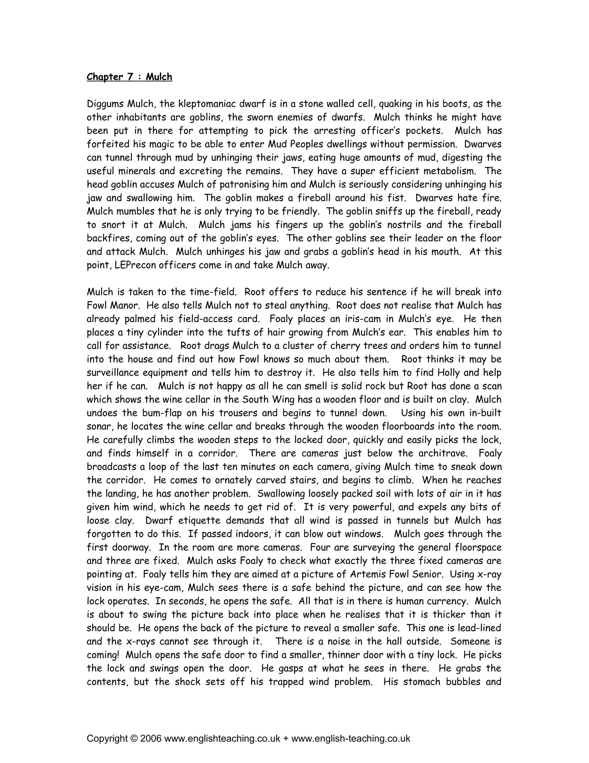 Artemis Fowl Chapter Synopisis | PDF