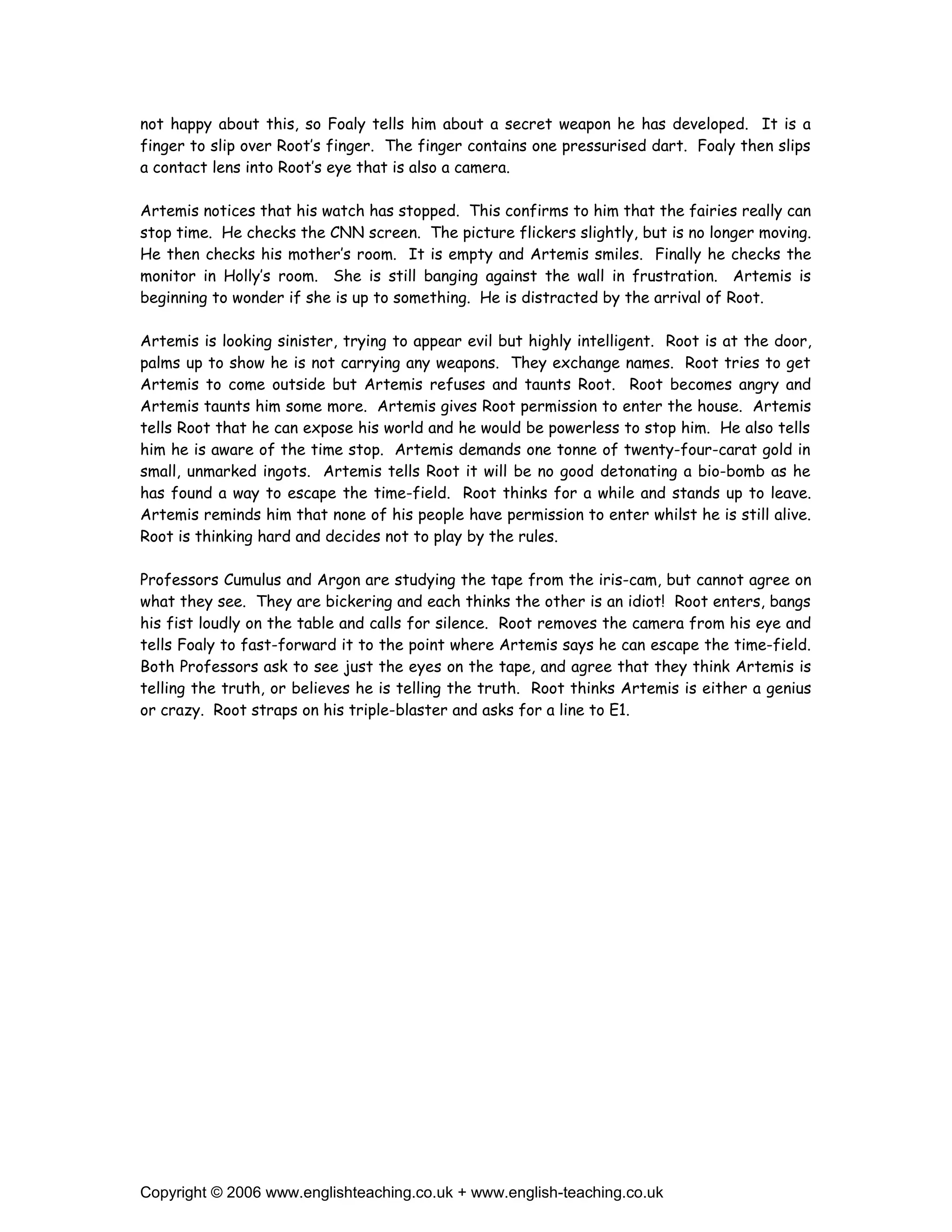 Artemis Fowl Chapter Synopisis | PDF