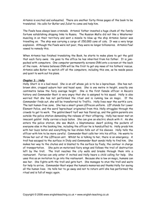 Artemis Fowl Chapter Synopisis | PDF