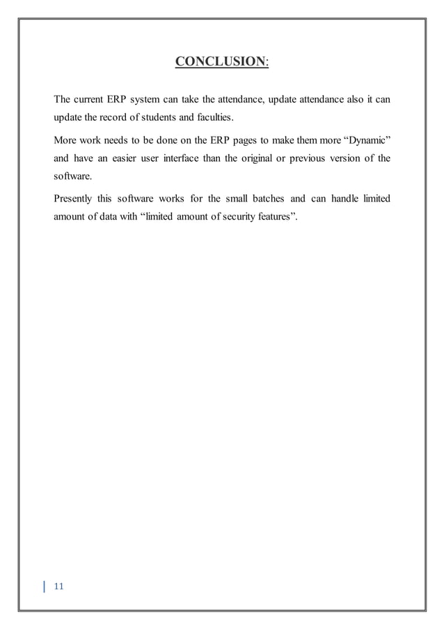 Synopsis Attendance ERP | DOCX | Computing | Technology & Computing