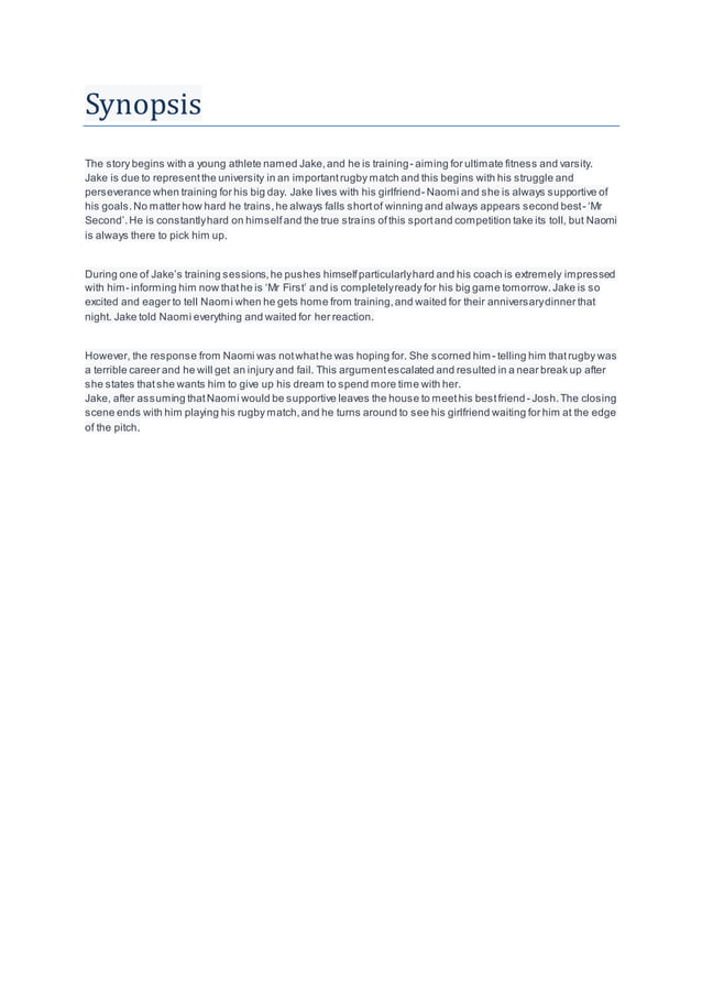 Synopsis | DOCX | Celebrity Relationships | Pop Culture