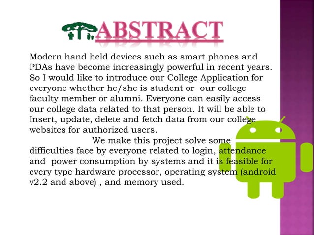 Android Synopsis | PPTX | Operating Systems | Computer Software and Applications
