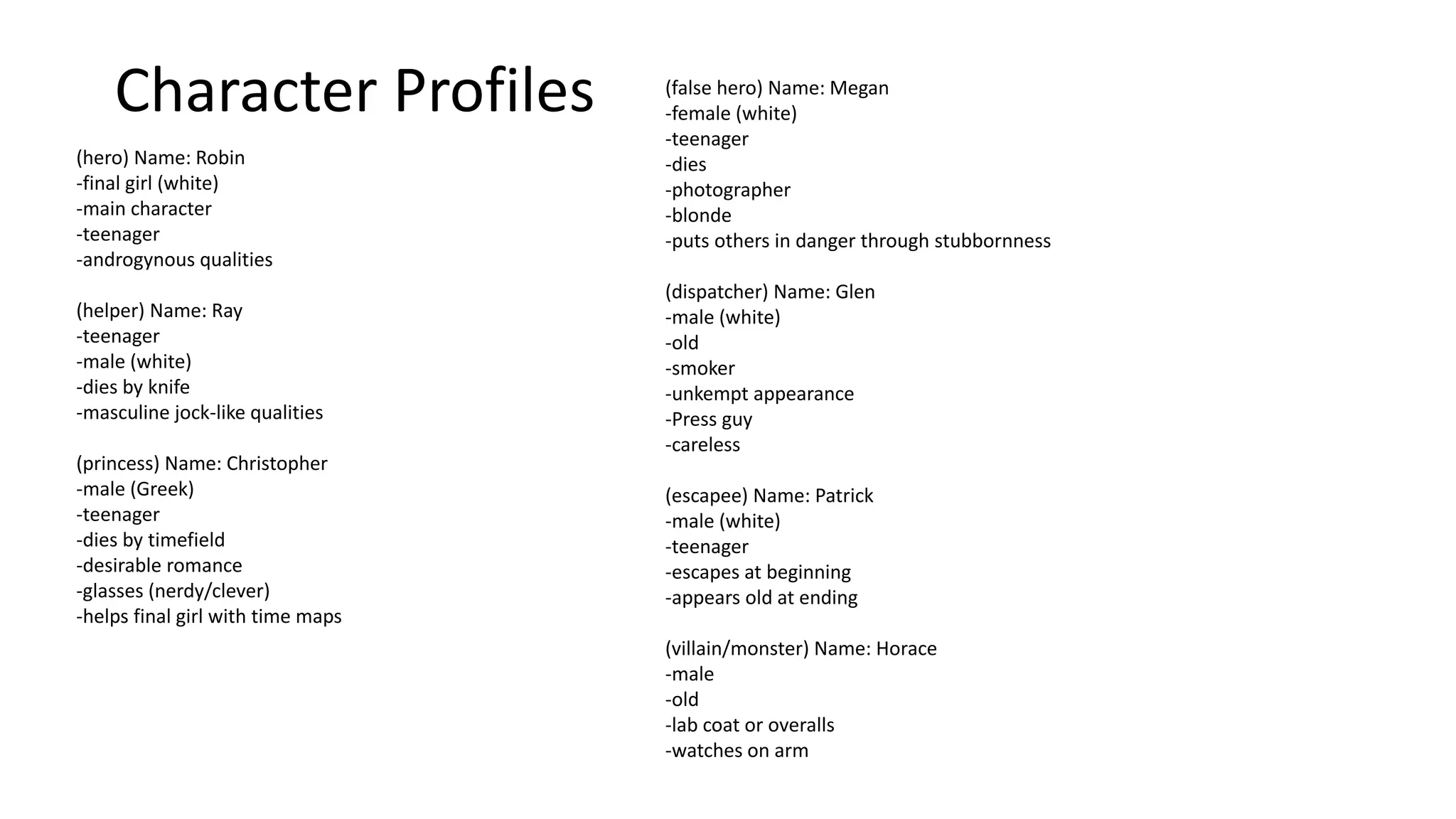 Synopsis & Character Profiles | PPTX