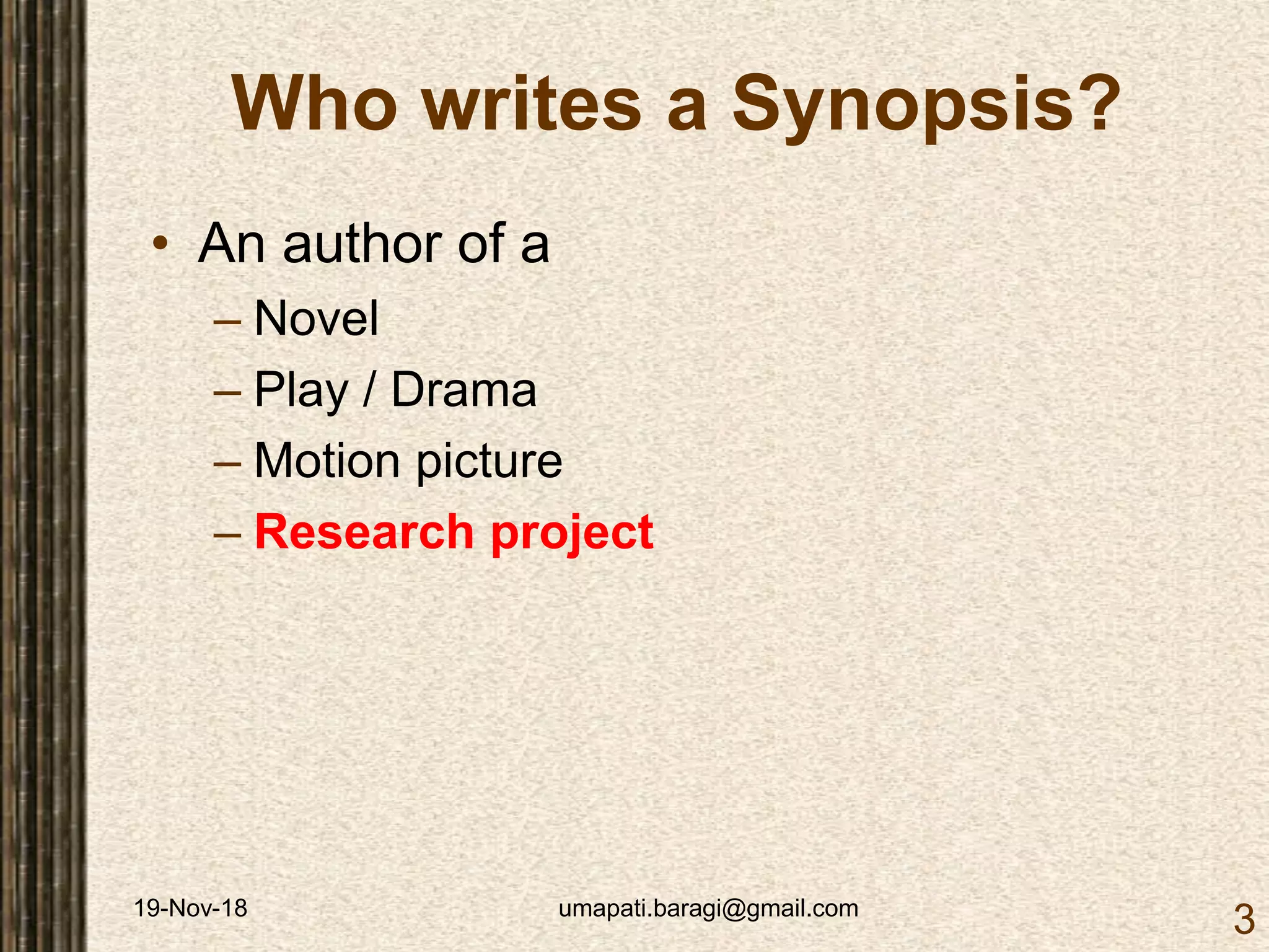 Synopsis - (How to write a effective Synopsis?) | PDF