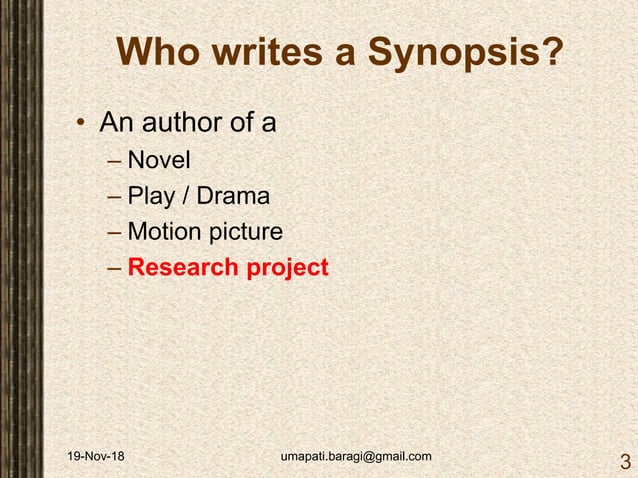 Synopsis - (How to write a effective Synopsis?) | PDF