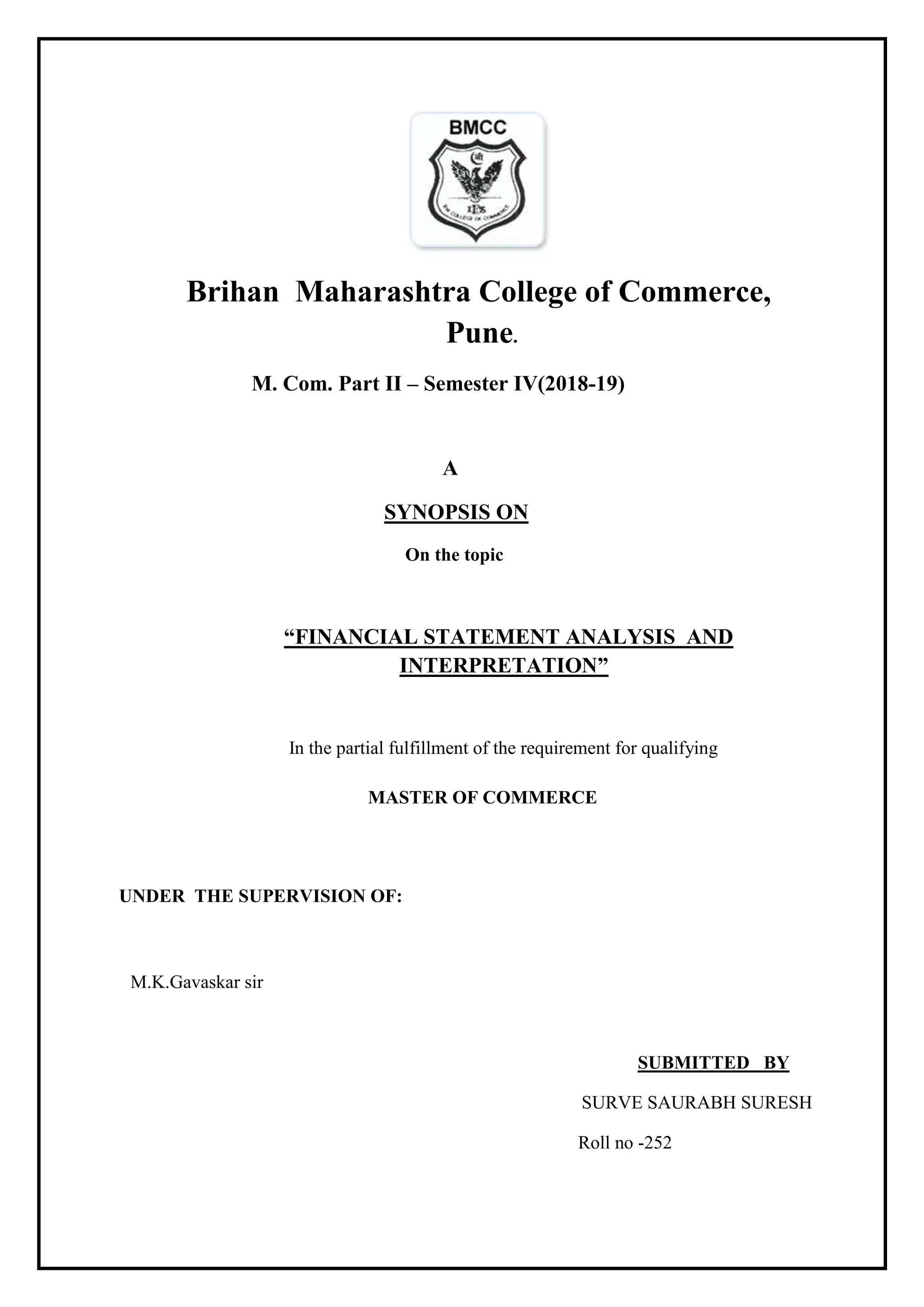 Synopsis On Financial Statement Analysis PDF synopsis-on-financial-statement-analysis-pdf