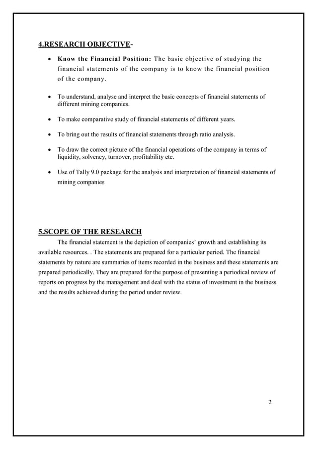 Synopsis on financial statement analysis | PDF