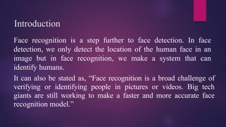 SYNOPSIS on face recognition attendance system software | PPTX