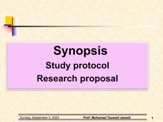 Synopsis -Study proposal.pptx | Educational Assessment | Education