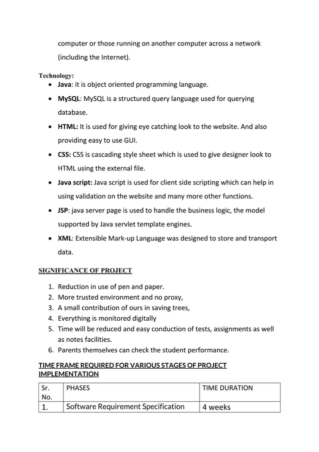 Synopsis of online Attendance System | PDF