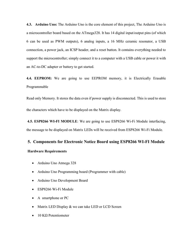 Electronics Notice Board Notice board using Wi-Fi Report | PDF
