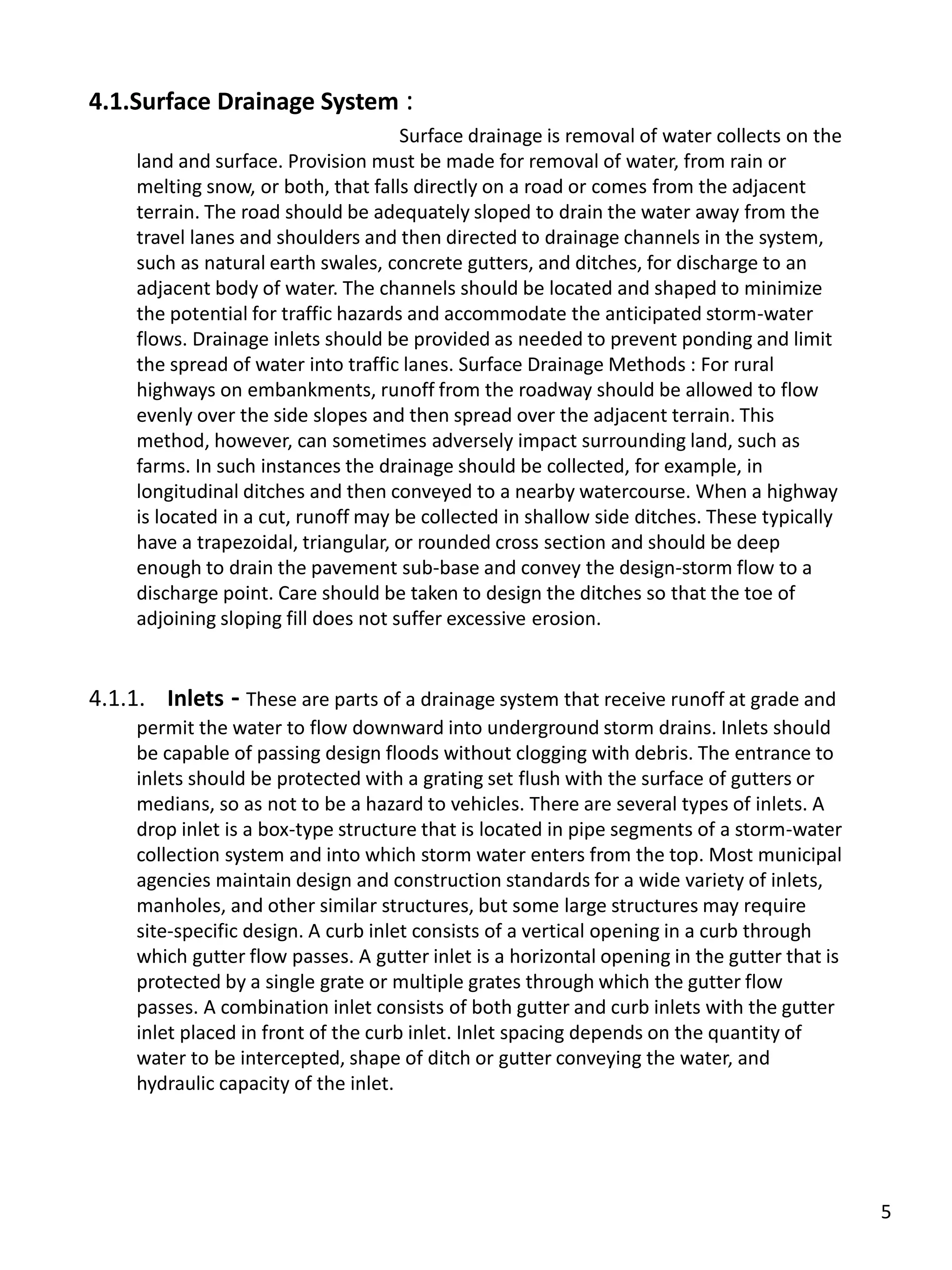 Synopsis ON ROAD DRAINAGE SYSTEM | PPTX