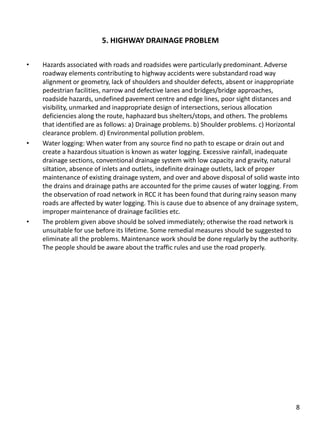 Synopsis ON ROAD DRAINAGE SYSTEM | PPTX
