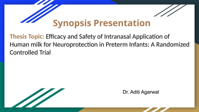 Efficacy and safety of intranasal application of humen milk | PPT