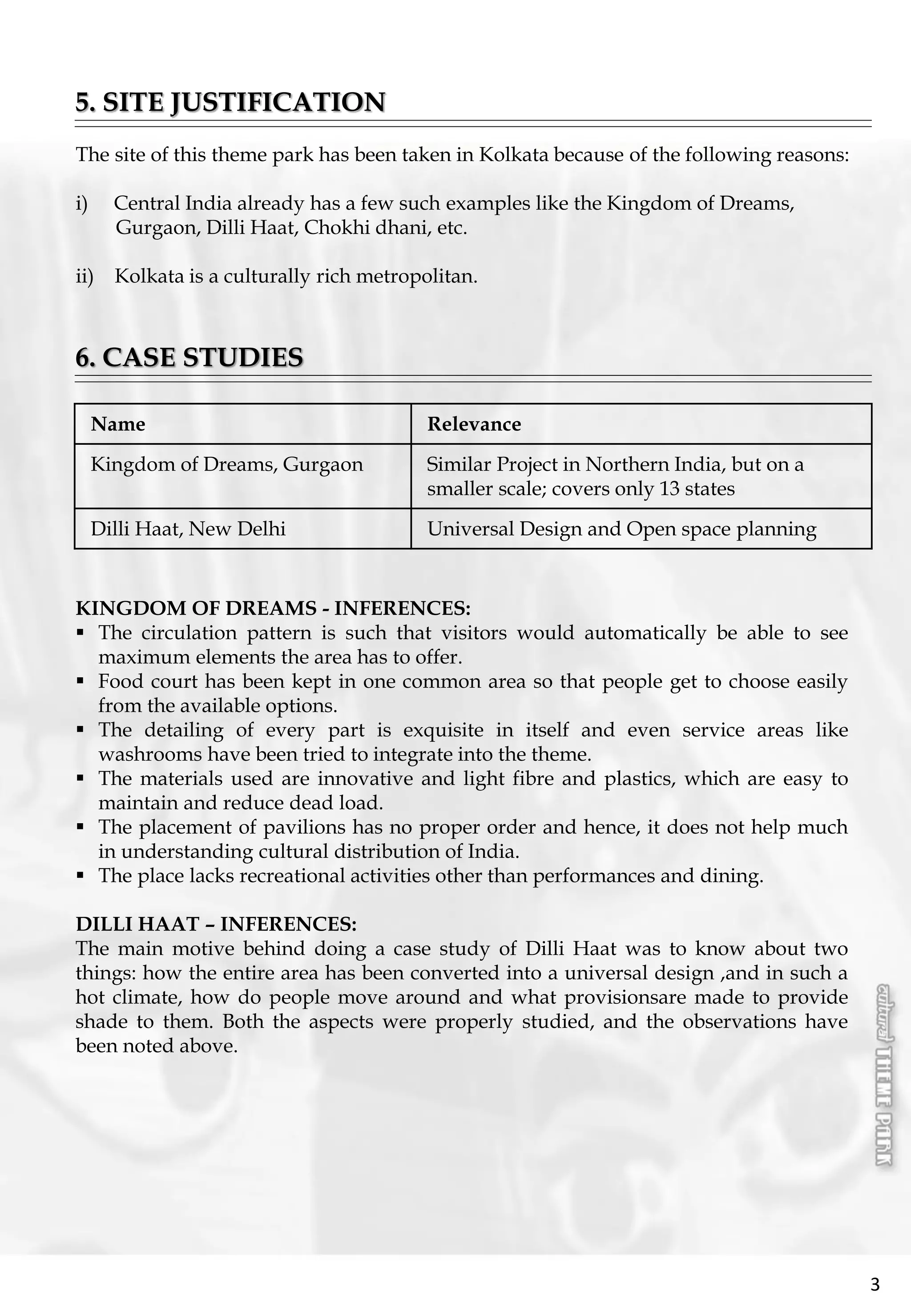 Synopsis - Cultural Theme Park | PDF