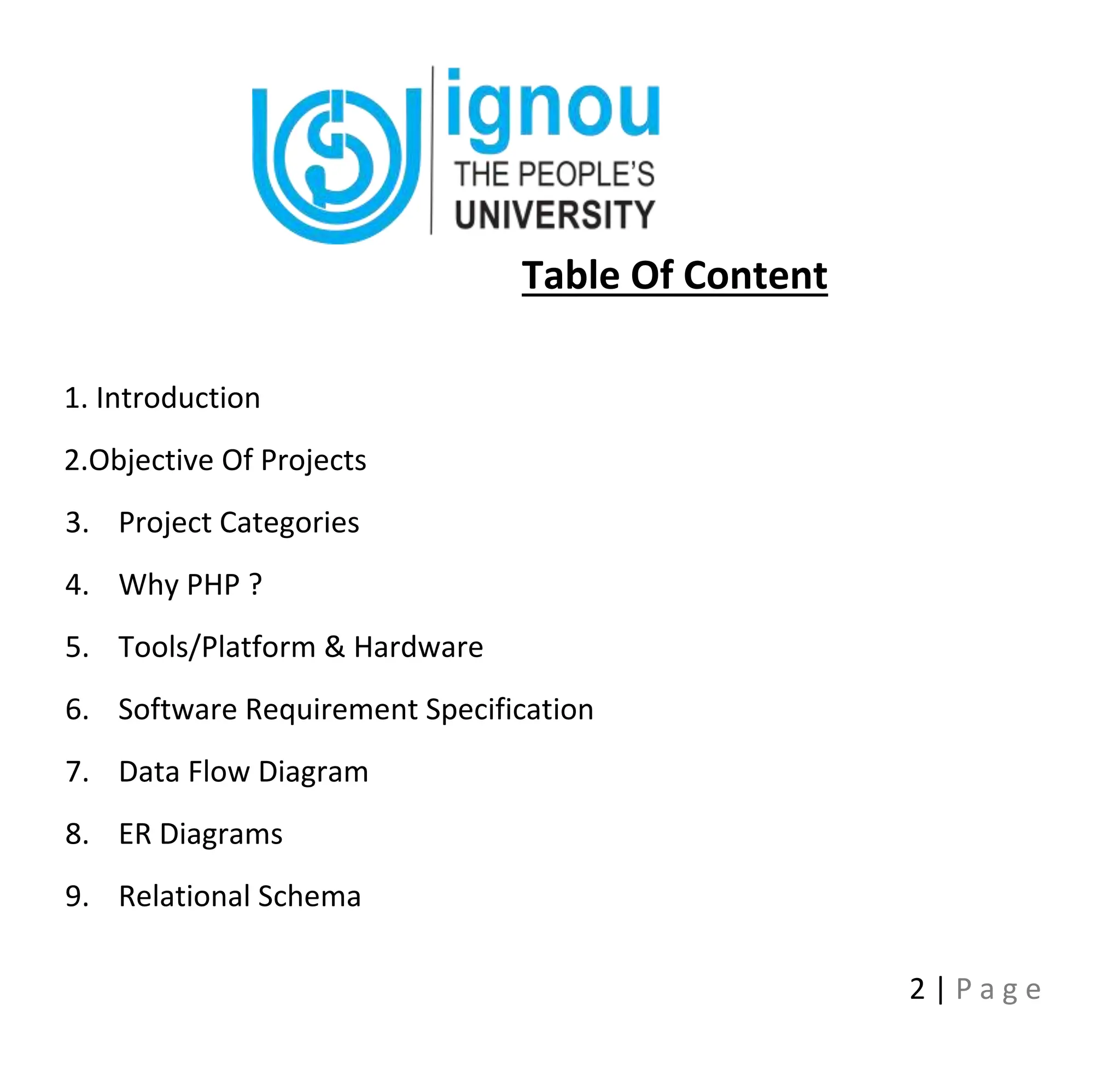 Ignou BCA 5th semester mini project report. | DOCX