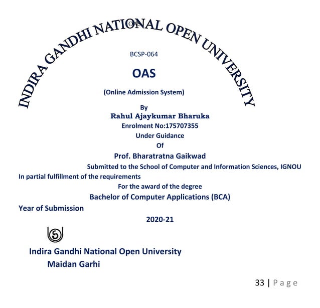 Ignou BCA 5th semester mini project report. | DOCX | Web Development ...