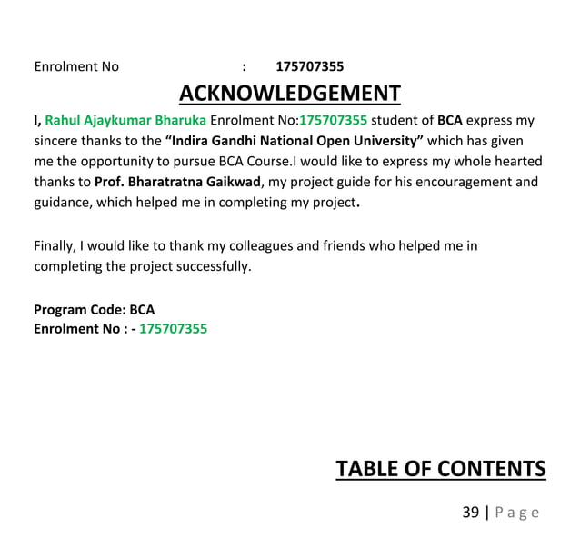 Ignou BCA 5th semester mini project report. | DOCX | Web Development ...