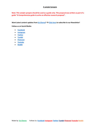 Synopsis Example.pdf | Educational Assessment | Education