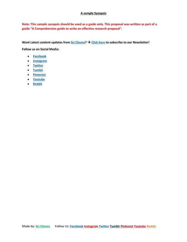 Synopsis Example.pdf | Educational Assessment | Education