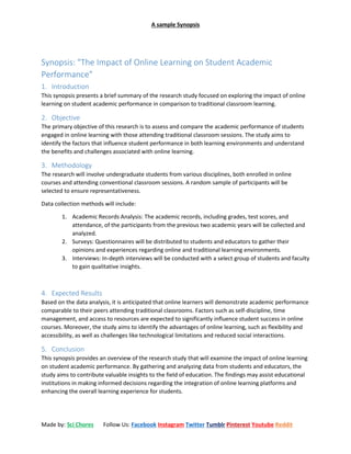 Synopsis Example.pdf | Educational Assessment | Education