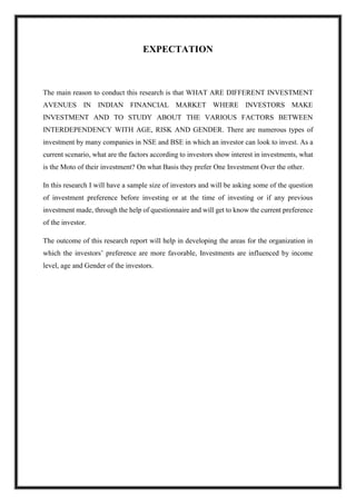 FINANCE RESEARCH REPORT SYNOPSIS | PDF