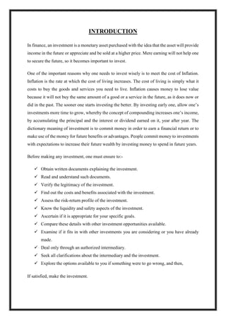 FINANCE RESEARCH REPORT SYNOPSIS | PDF