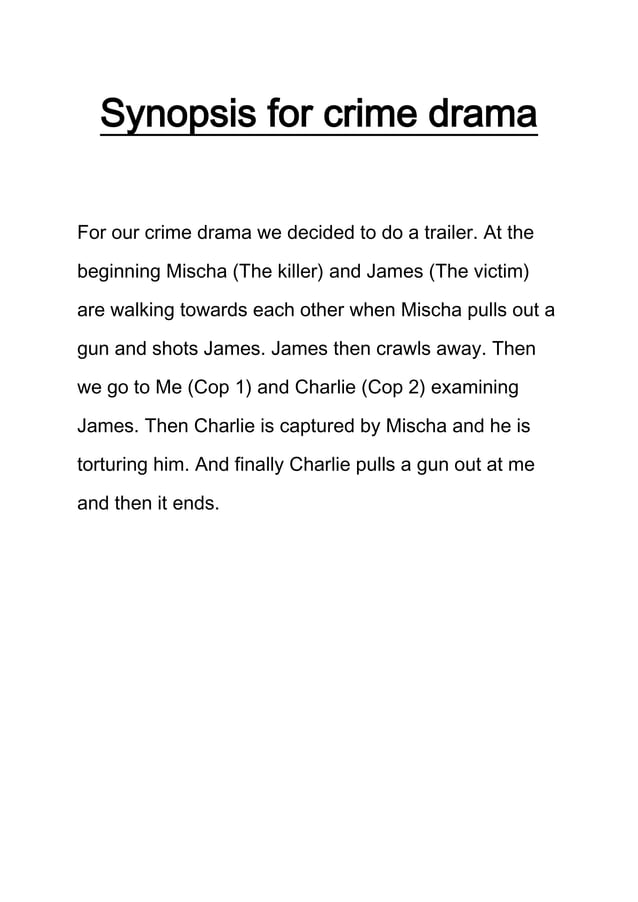 Synopsis for crime drama | DOCX