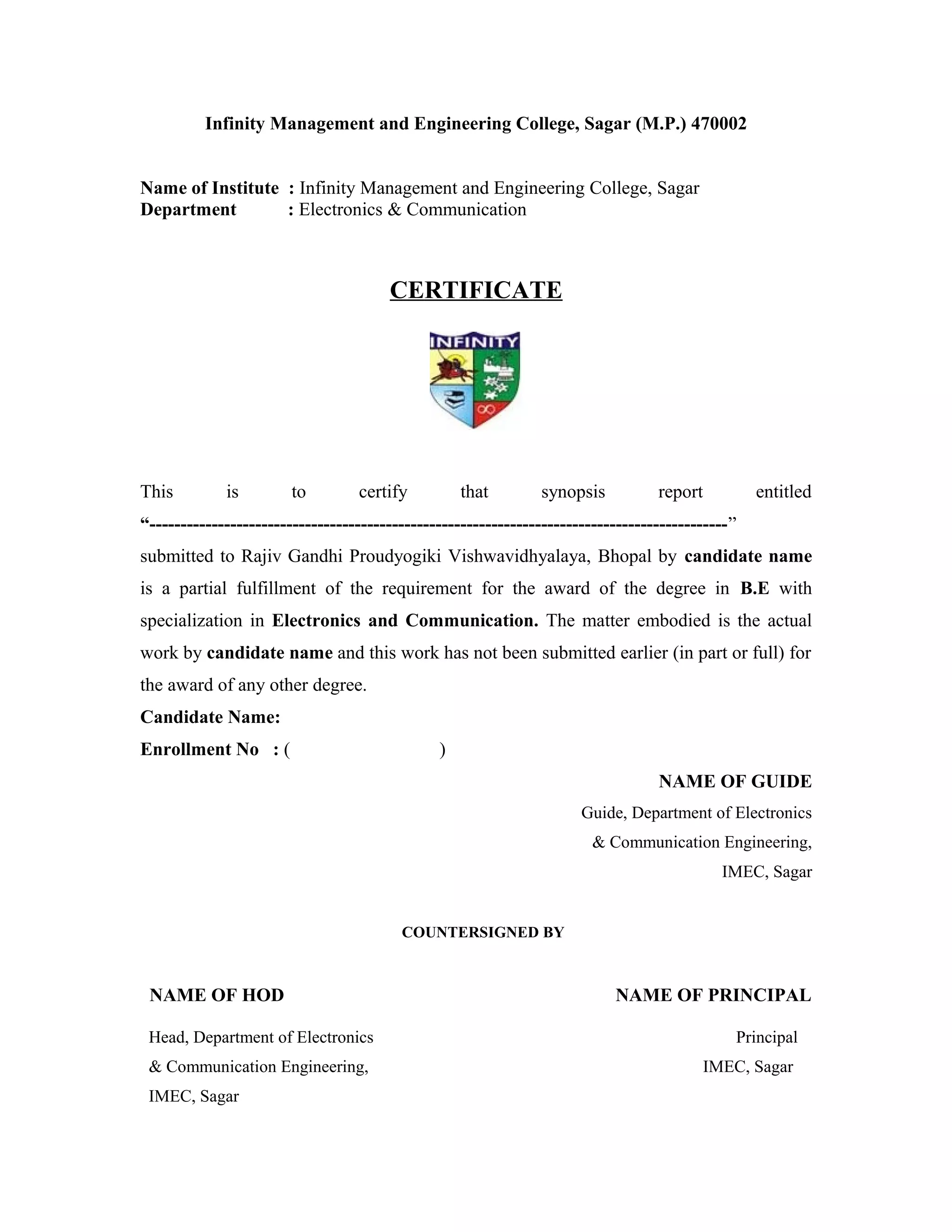 Synopsis format | DOC